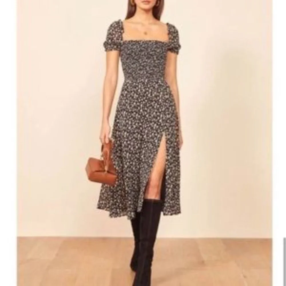 Reformation | Dresses | Reformation Smocked Inka Dress Elyse Floral ...
